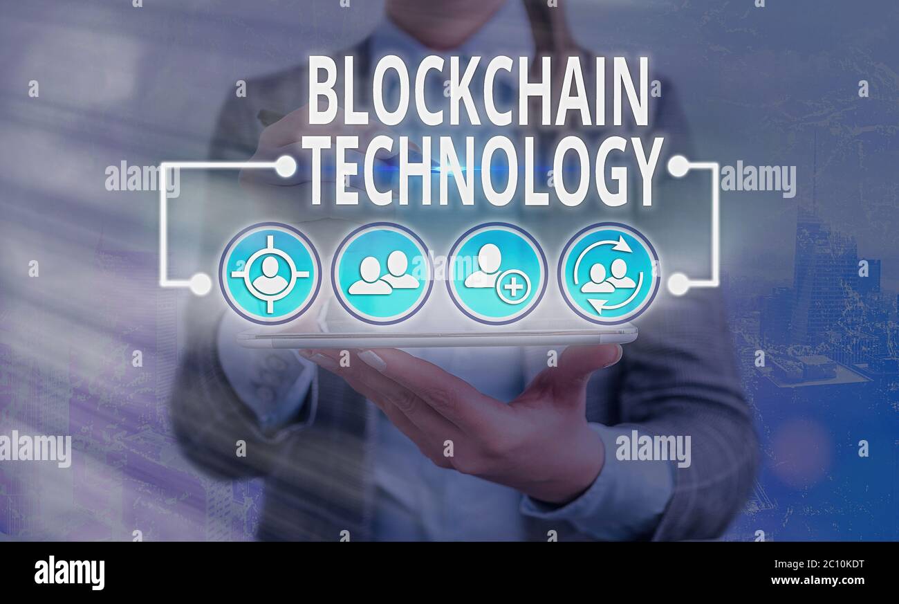 Word writing text Blockchain Technology. Business photo showcasing ...