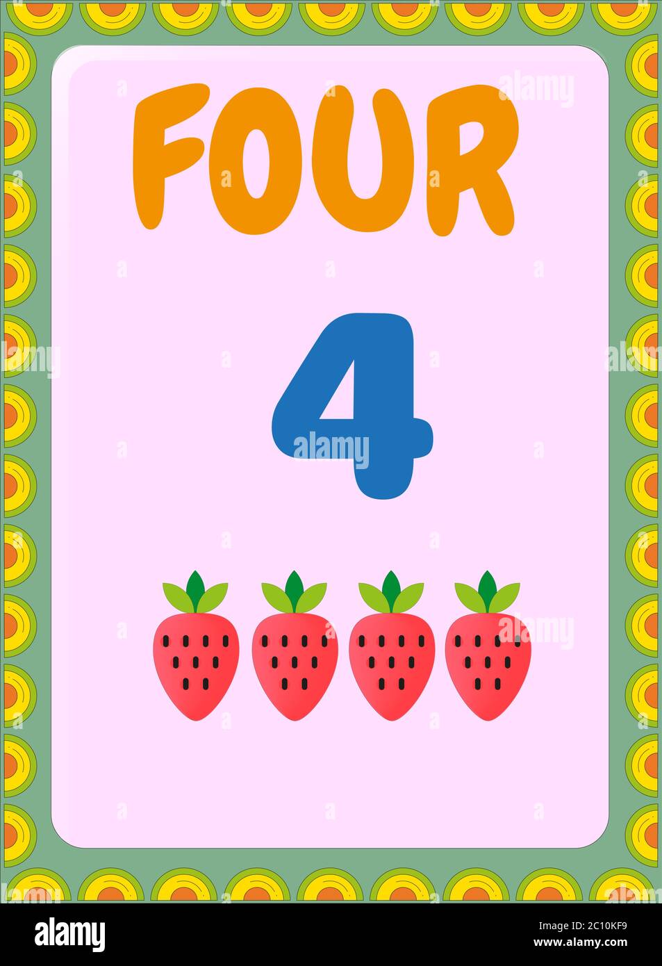 Preschool and toddler math with strawberry fruit design Stock Vector ...