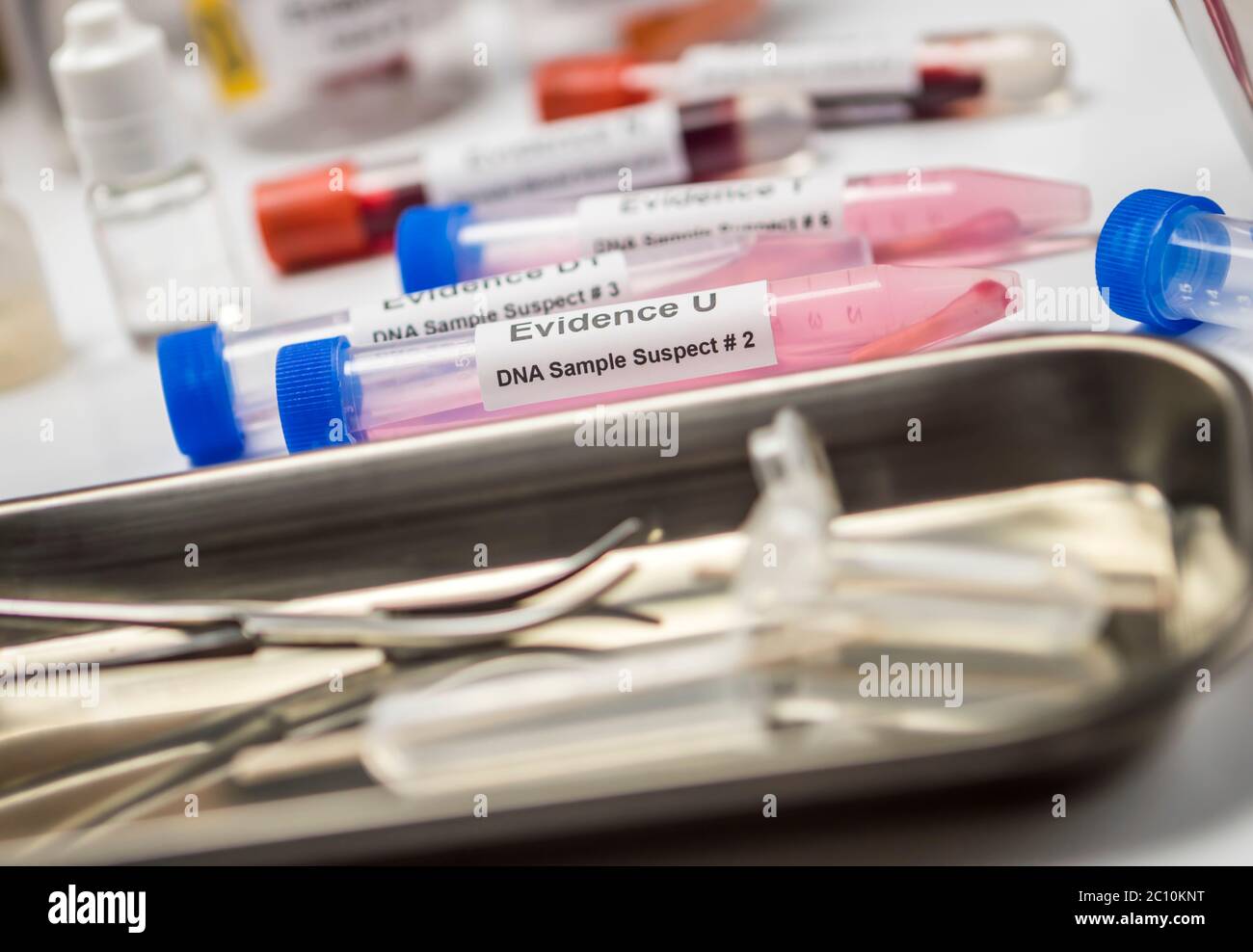 Hematological analysis with forensic test kit in a murder in a crime ...