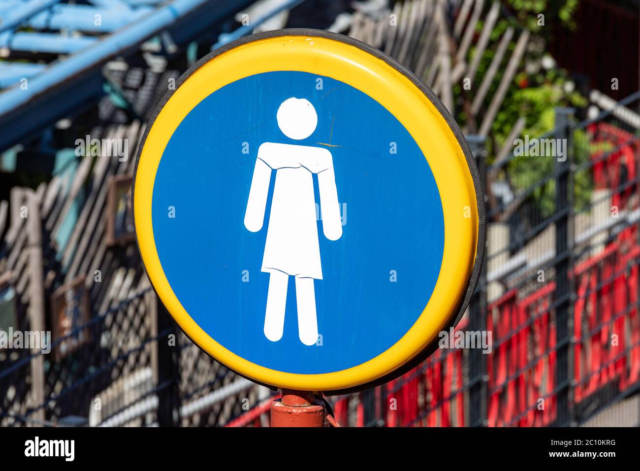 Female restroom or ladies's toilet or washroom or lavatory symbol sign ...