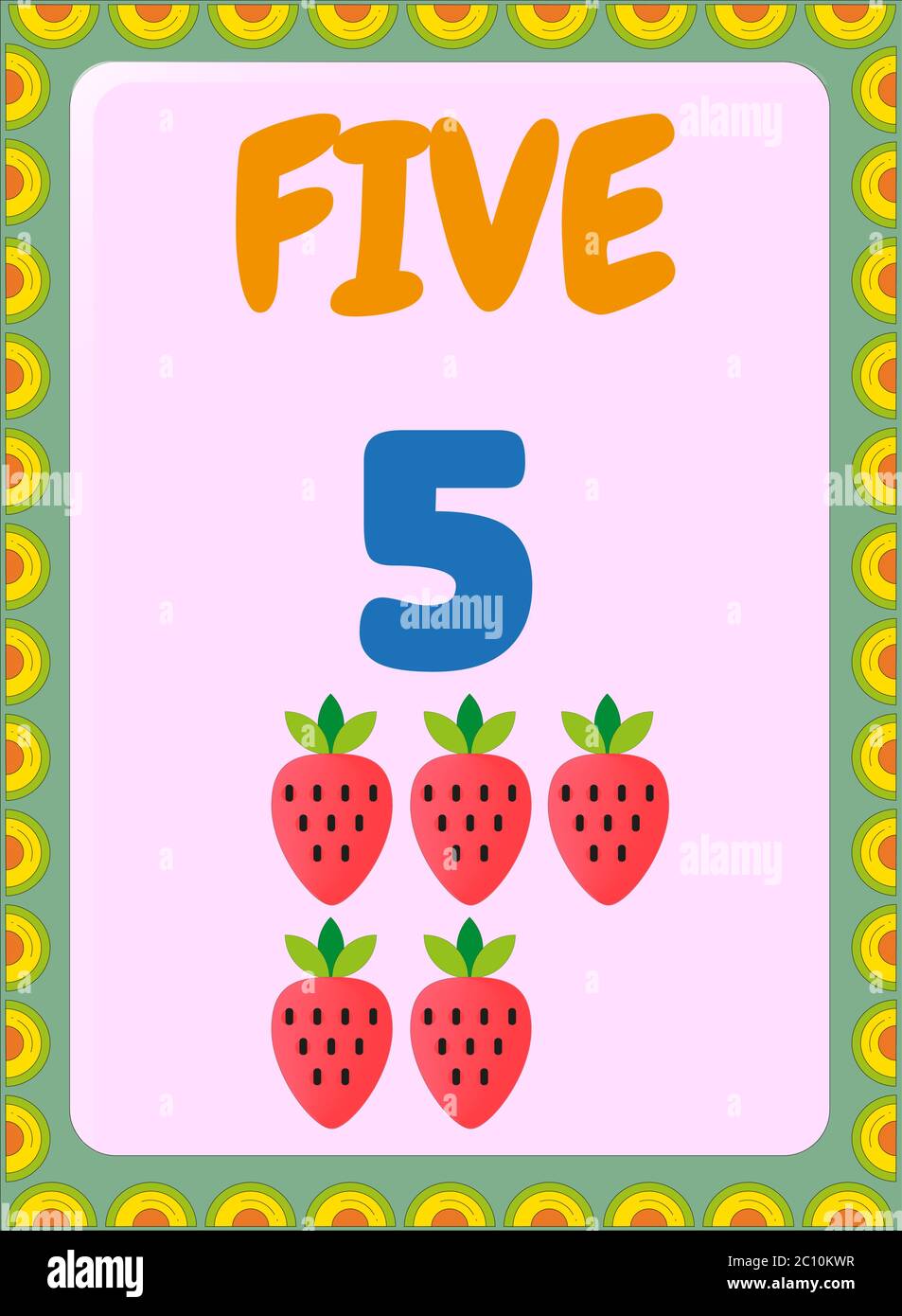 Preschool and toddler math with strawberry fruit design Stock Vector ...