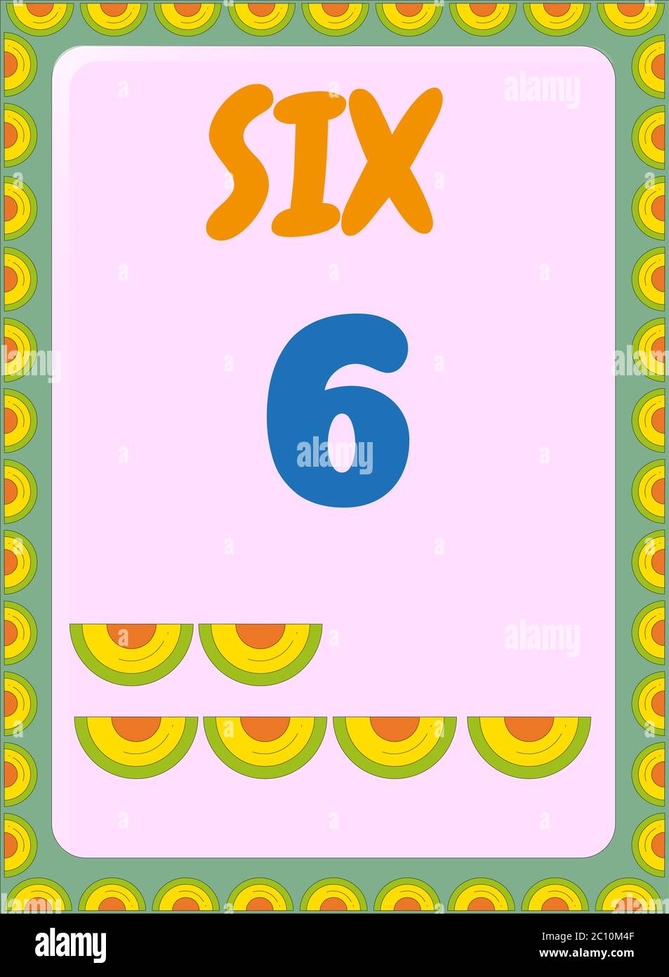 Preschool and toddler math with slice of melon fruit design Stock ...