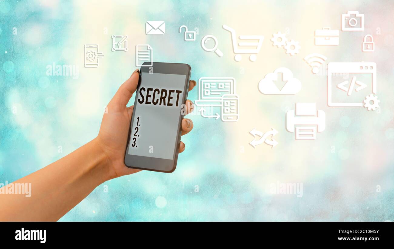 Handwriting text Secret. Conceptual photo practice of hiding ...