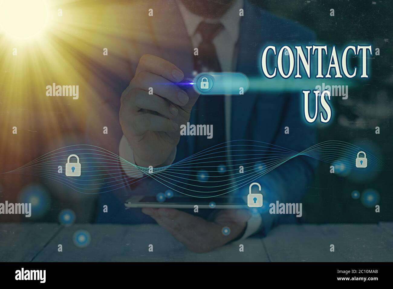 Word writing text Contact Us. Business photo showcasing contact ...