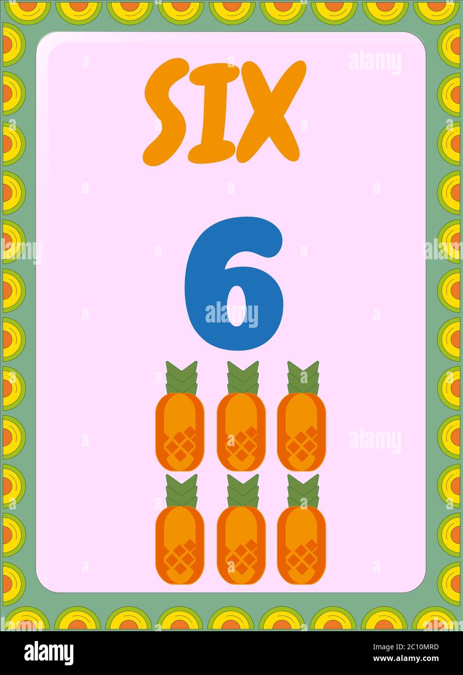 Preschool and toddler math with pineapple fruit design Stock Vector ...