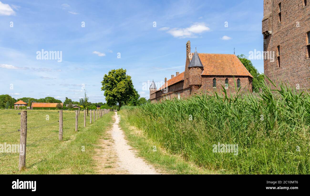Doornenburg, The Netherlands - May 31, 2020: Walking along castle ...
