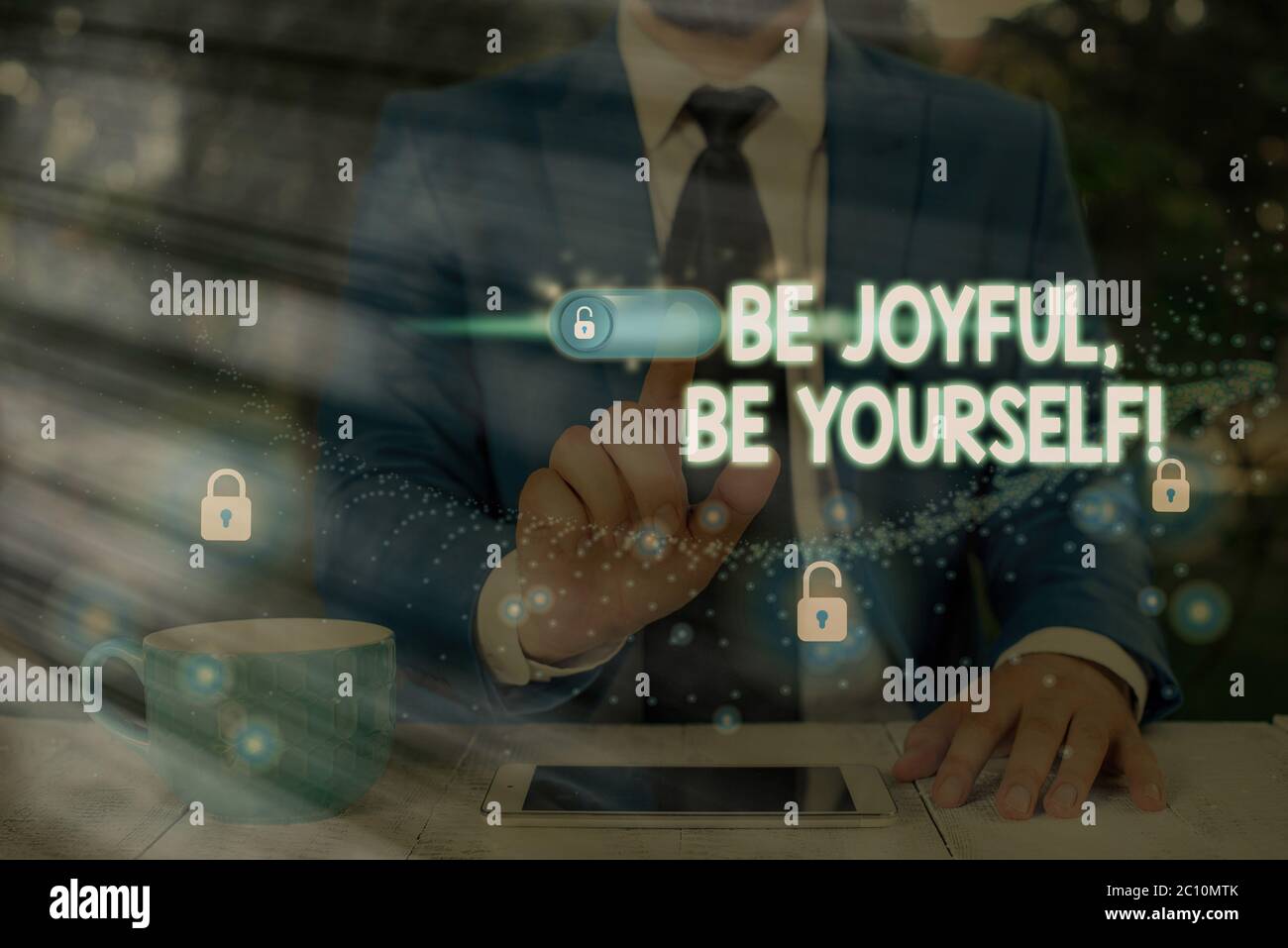 Conceptual hand writing showing Be Joyful, Be Yourself. Concept meaning ...