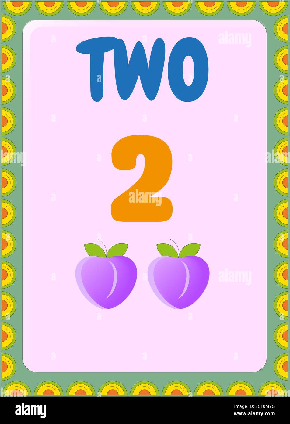 Preschool and toddler math with peach fruit design Stock Vector Image ...