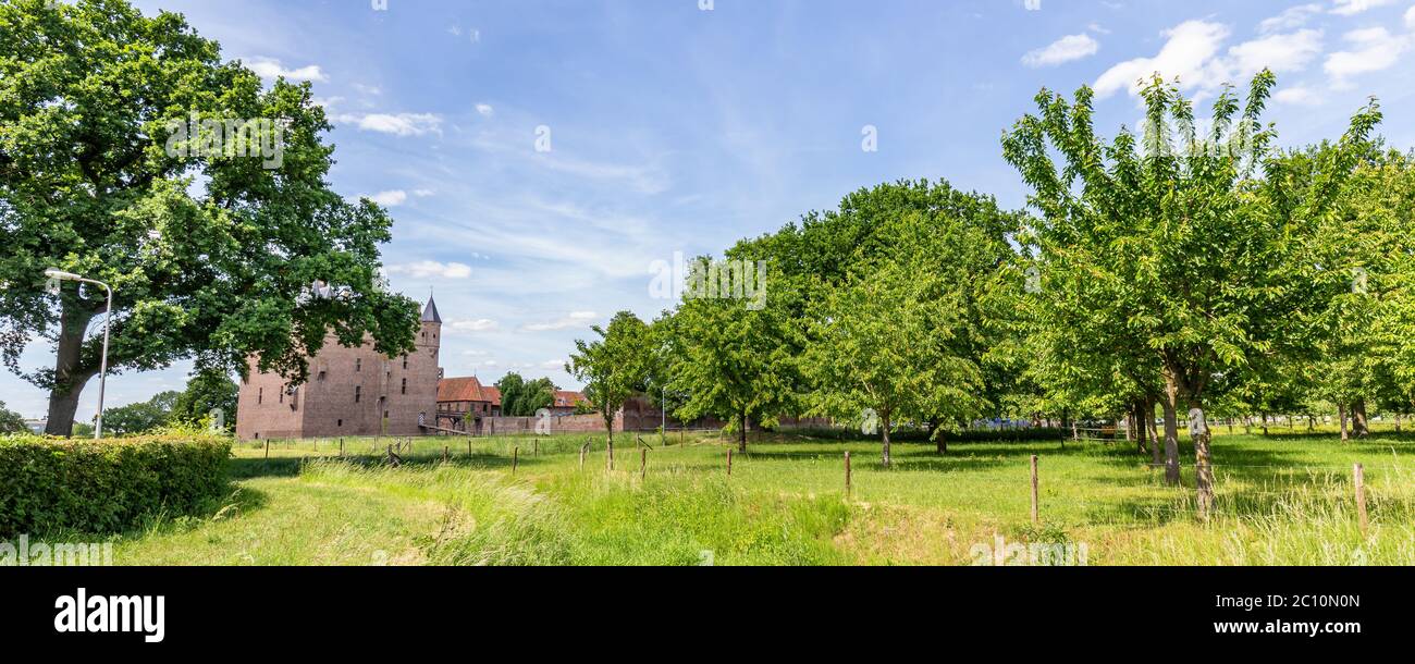 Doornenburg, The Netherlands - May 31, 2020: Panorama castle ...