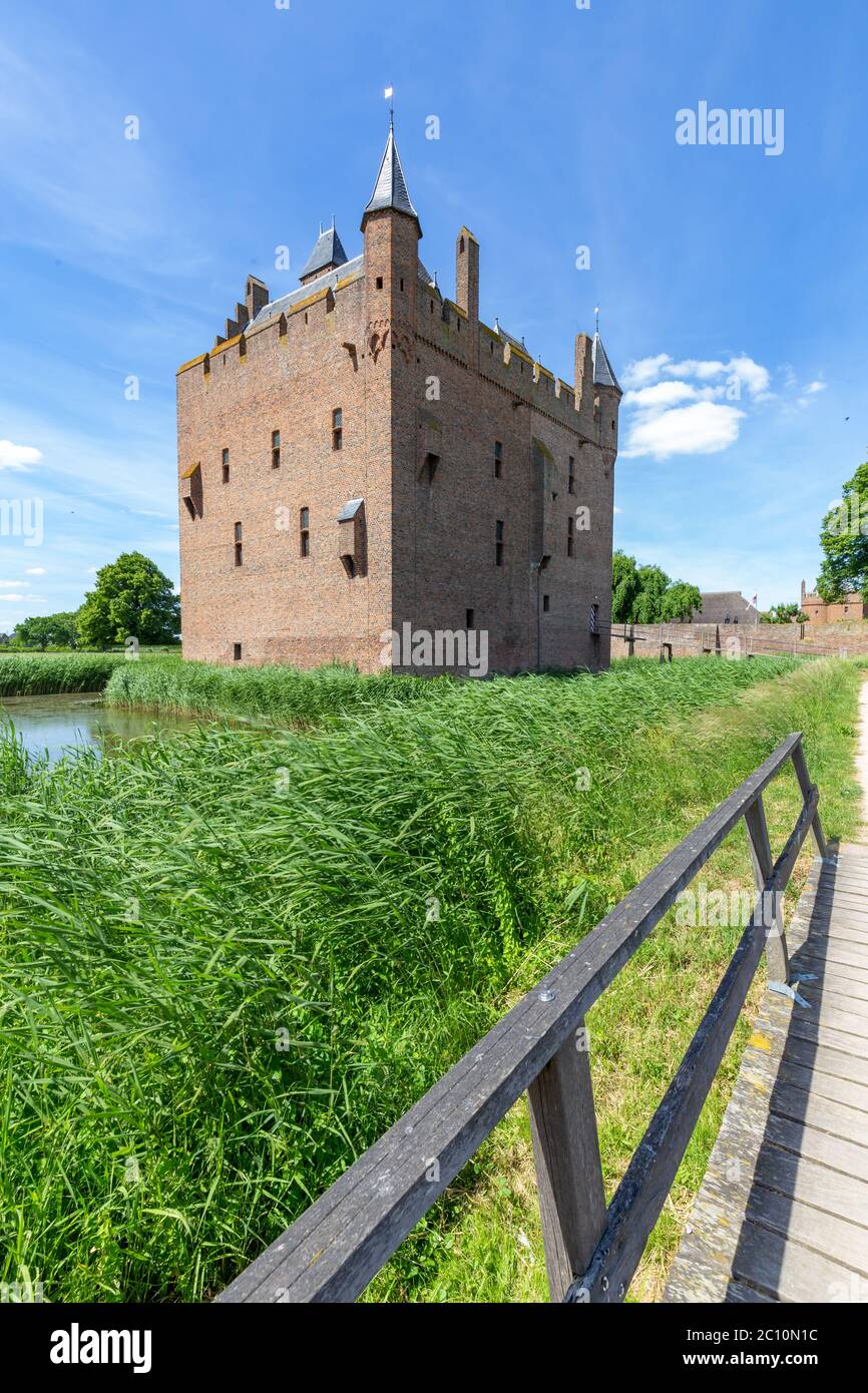 Doornenburg, The Netherlands - May 31, 2020: Walking along castle ...