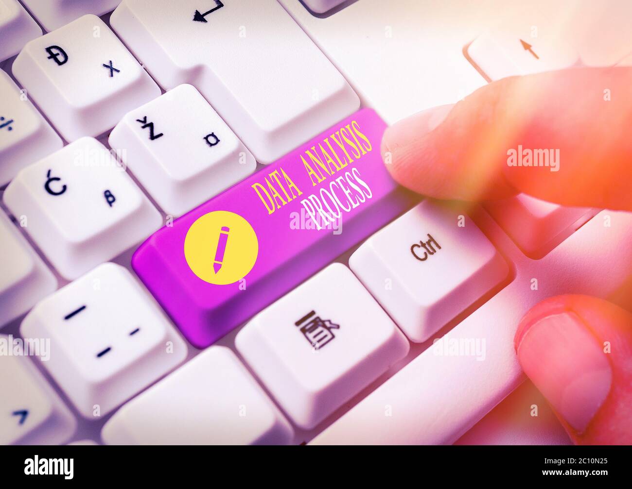 Writing note showing Data Analysis Process. Business concept for build ...