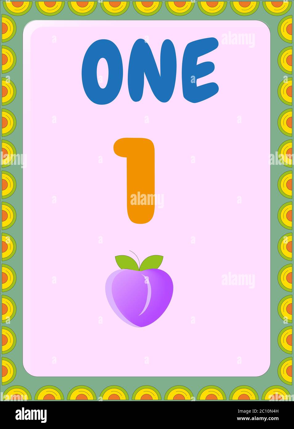 Preschool and toddler math with peach fruit design Stock Vector Image ...