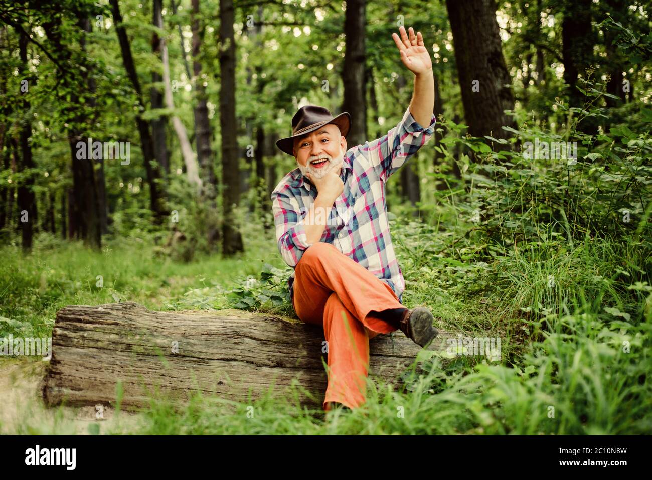 Person purported magical abilities. Woodman magician concept. Folk ...
