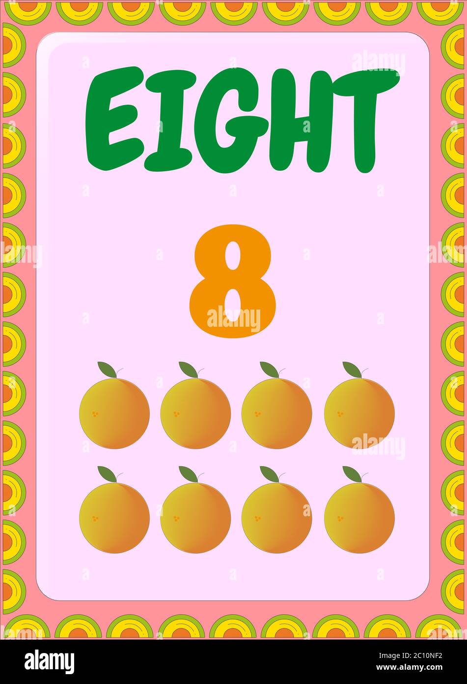 Preschool and toddler math with orange fruit design Stock Vector Image ...