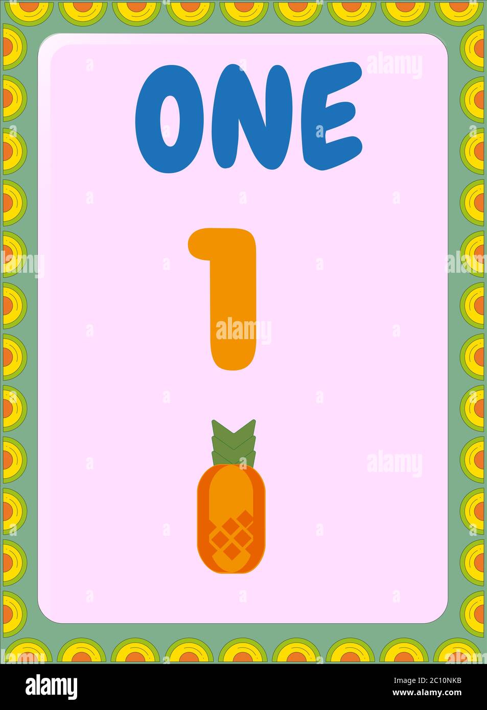 Preschool and toddler math with pineapple fruit design Stock Vector ...