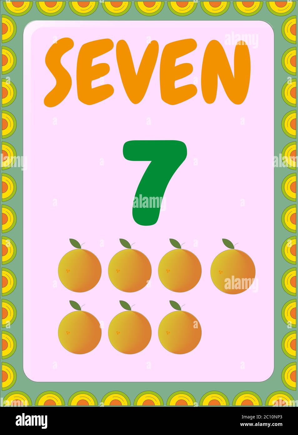 Preschool and toddler math with orange fruit design Stock Vector Image ...