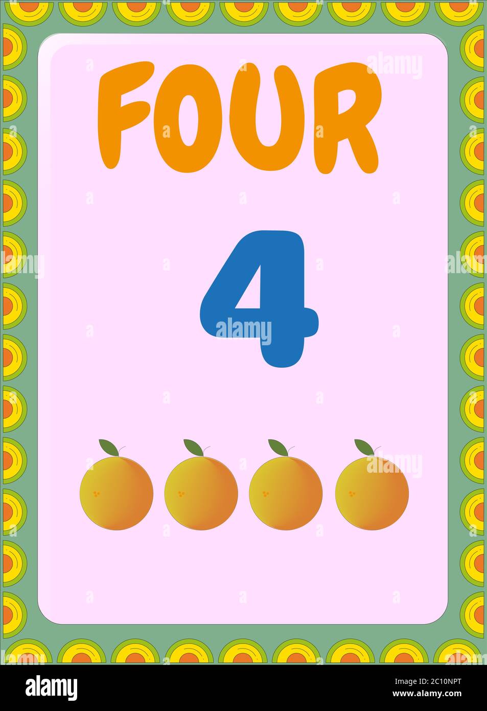 Preschool and toddler math with orange fruit design Stock Vector Image ...