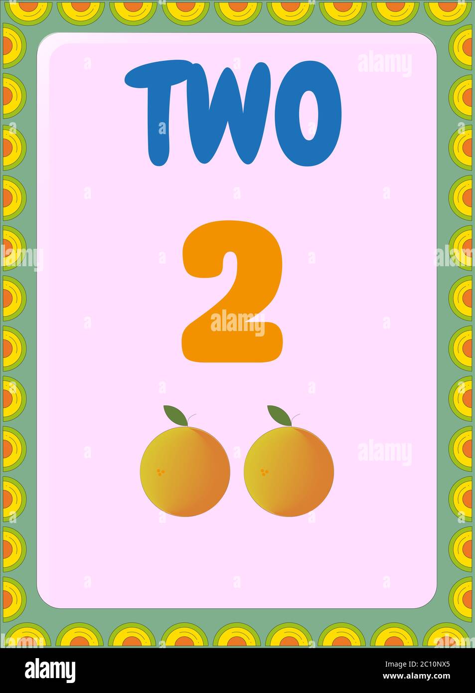 Preschool and toddler math with orange fruit design Stock Vector Image ...
