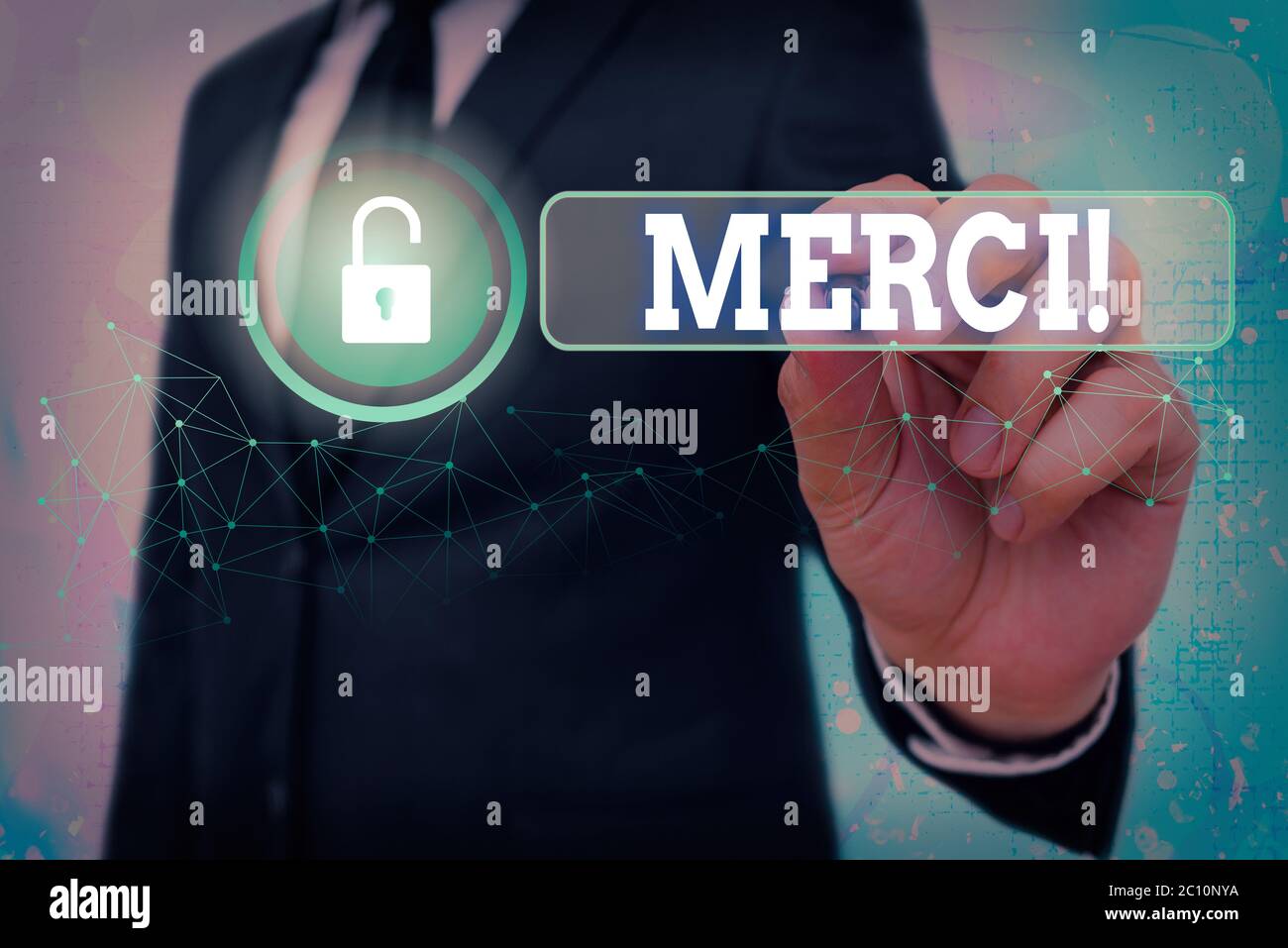 Text sign showing Merci. Business photo showcasing thank you in French ...