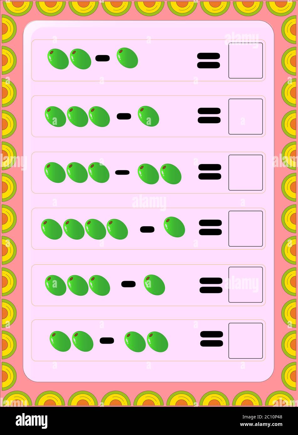 Preschool and toddler math with olive fruit design Stock Vector Image ...