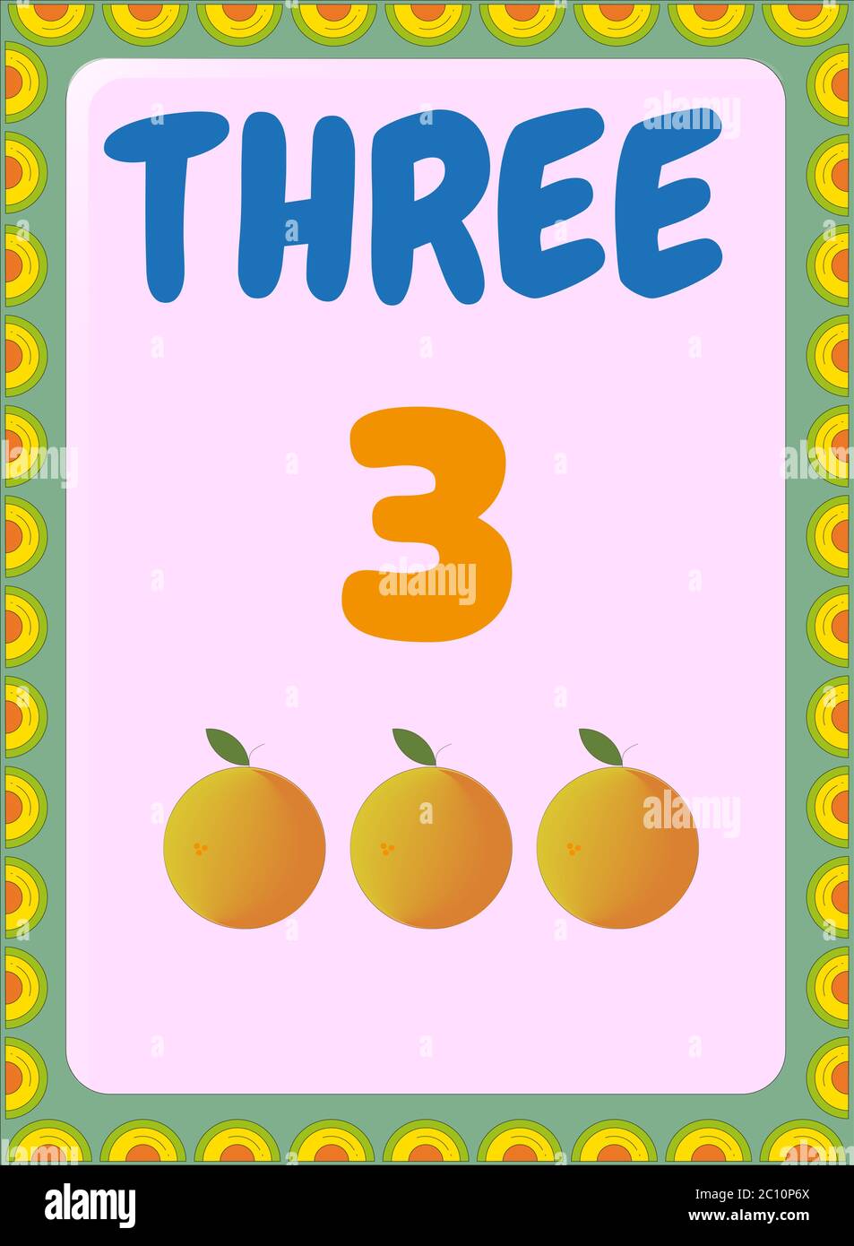 Preschool and toddler math with orange fruit design Stock Vector Image ...