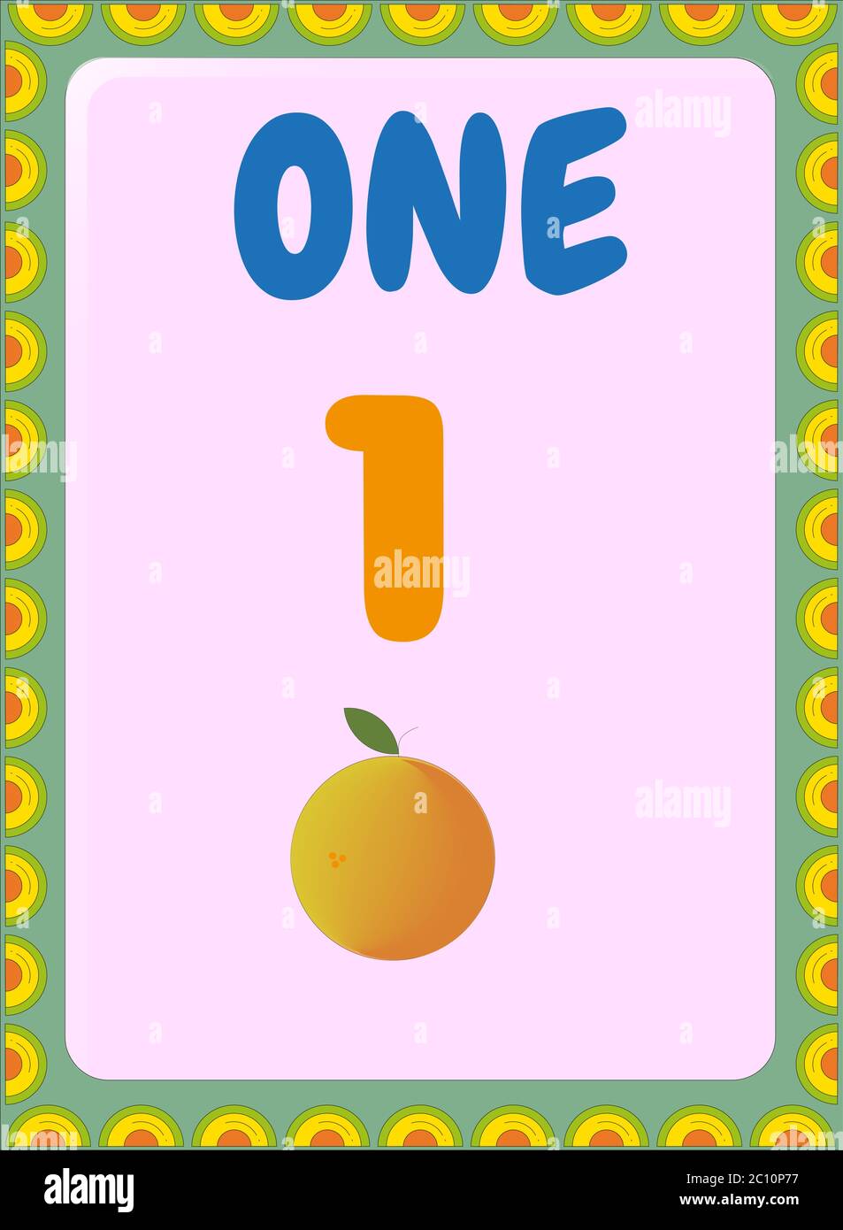 Preschool and toddler math with orange fruit design Stock Vector Image ...