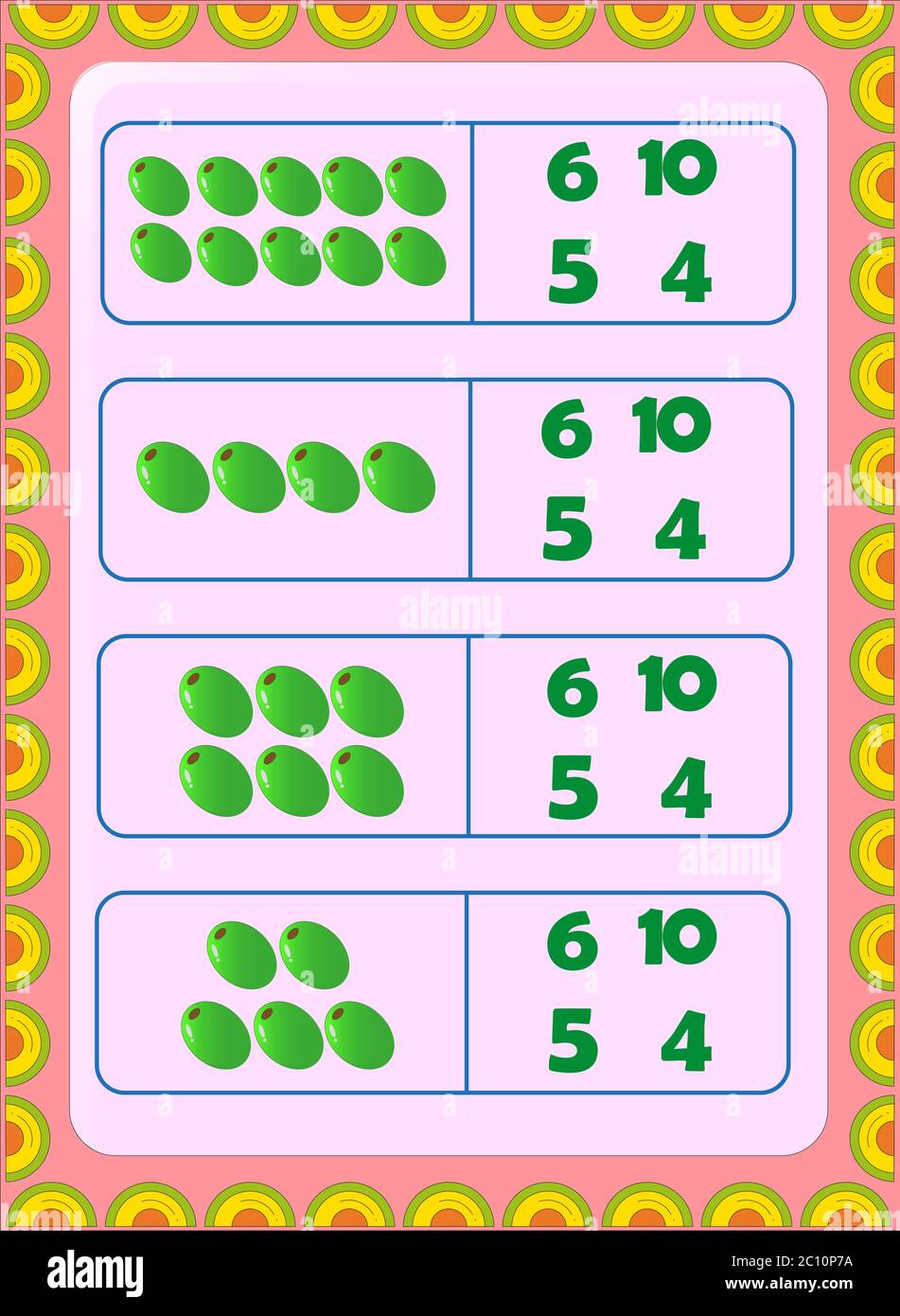 Preschool and toddler math with olive fruit design Stock Vector Image ...