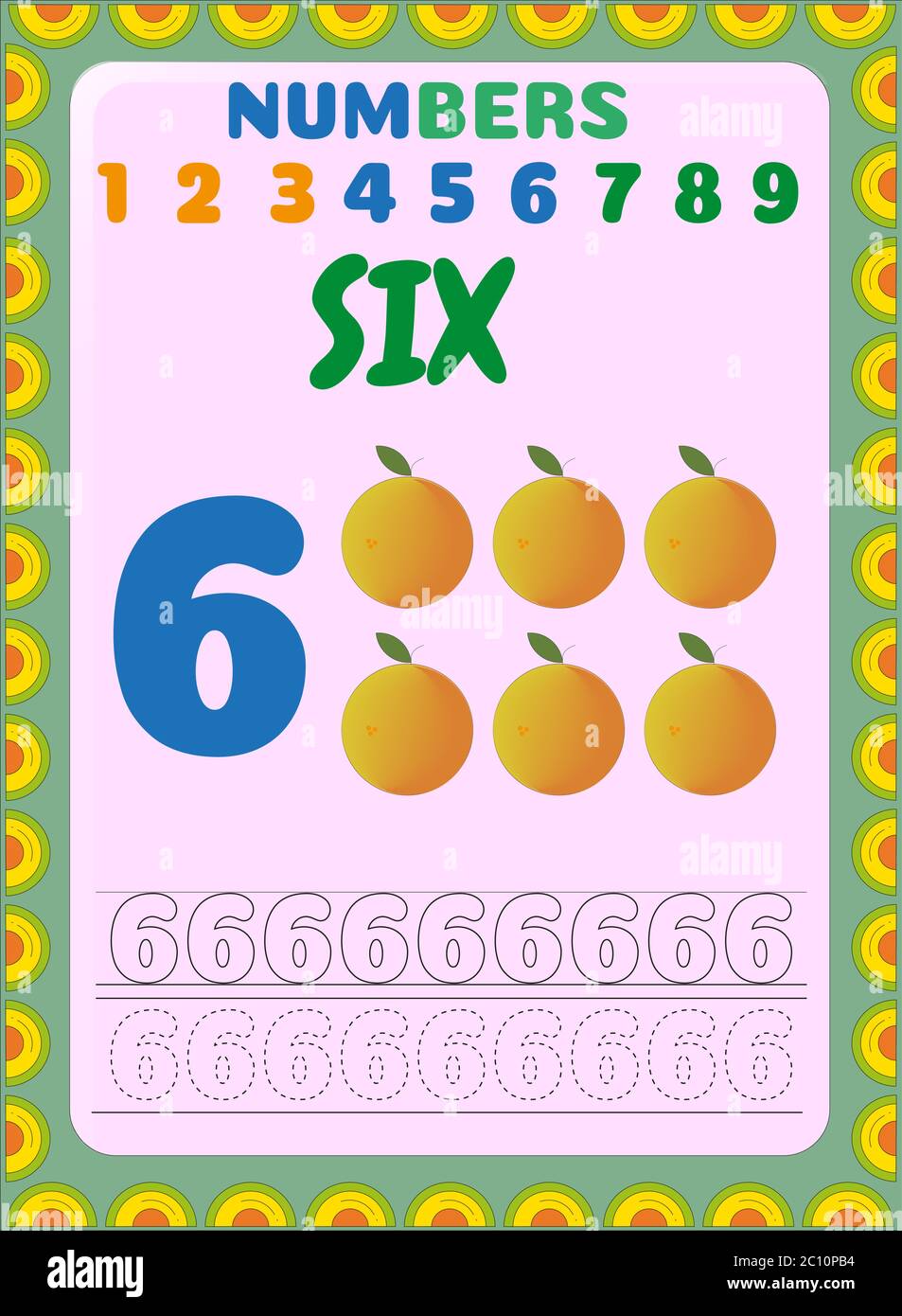 Preschool and toddler math with orange fruit design Stock Vector Image ...