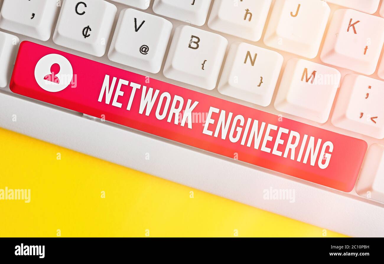 Writing note showing Network Engineering. Business concept for ...