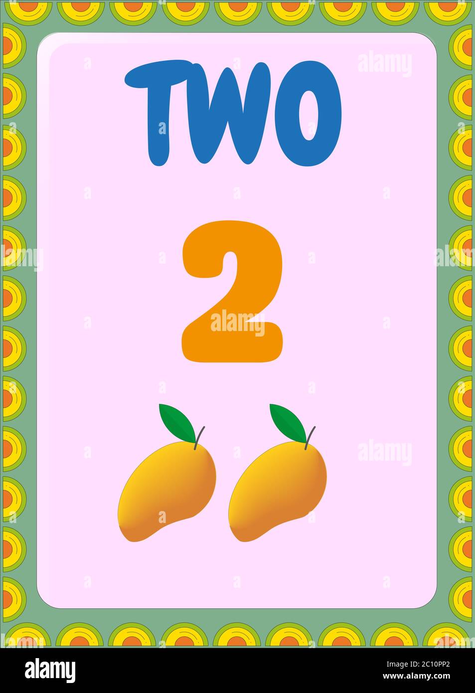 Preschool and toddler math with mango fruit design Stock Vector Image ...