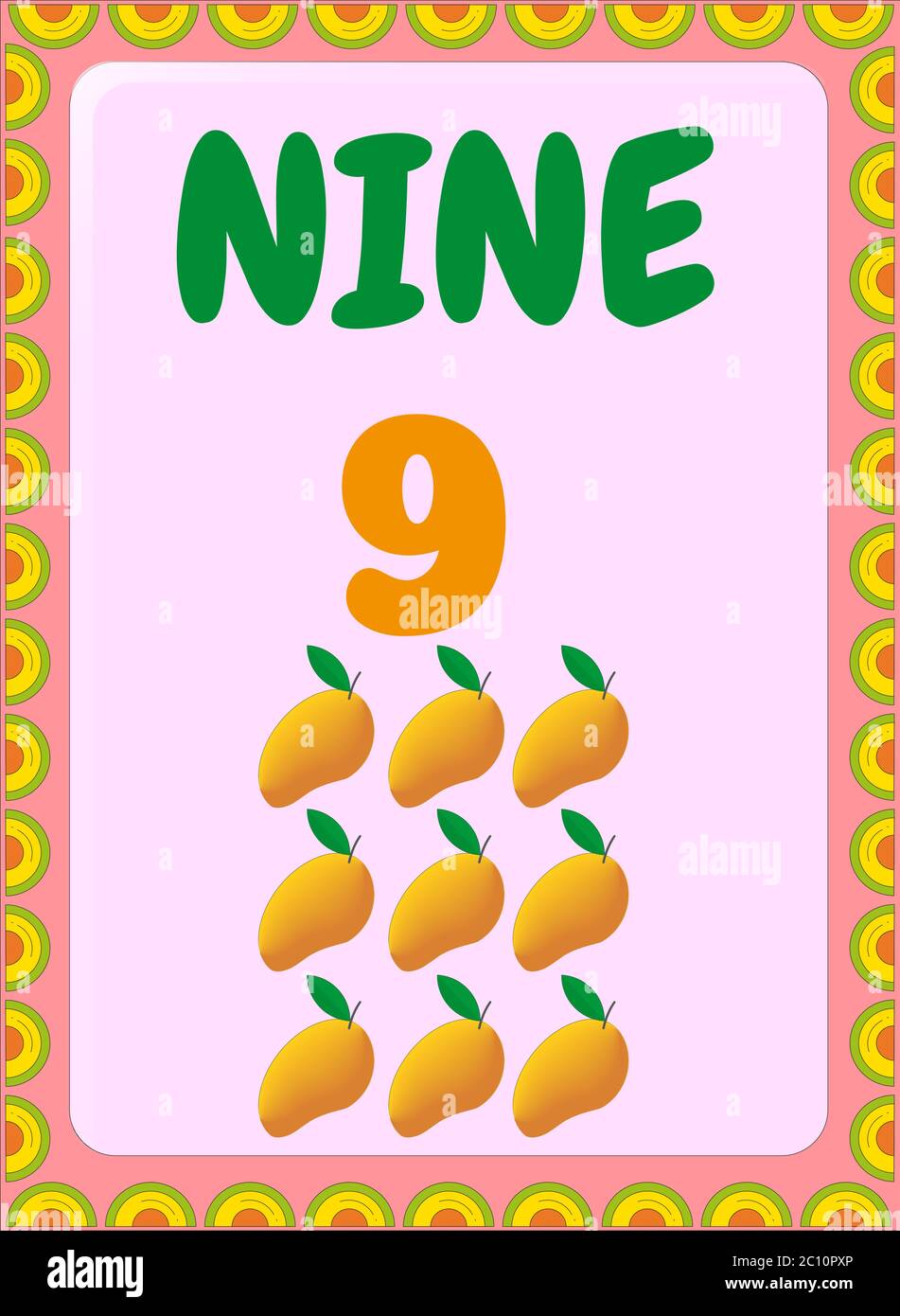 Preschool and toddler math with mango fruit design Stock Vector Image ...