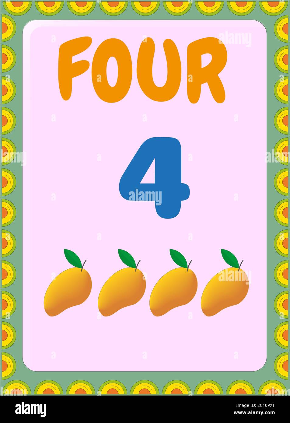 Preschool and toddler math with mango fruit design Stock Vector Image ...