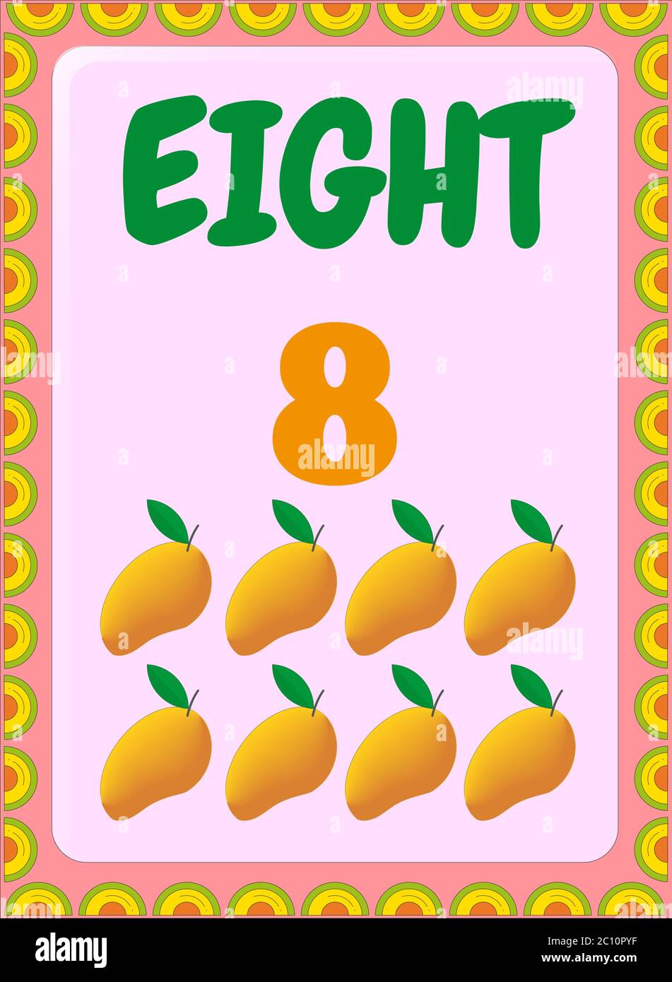Preschool and toddler math with mango fruit design Stock Vector Image ...