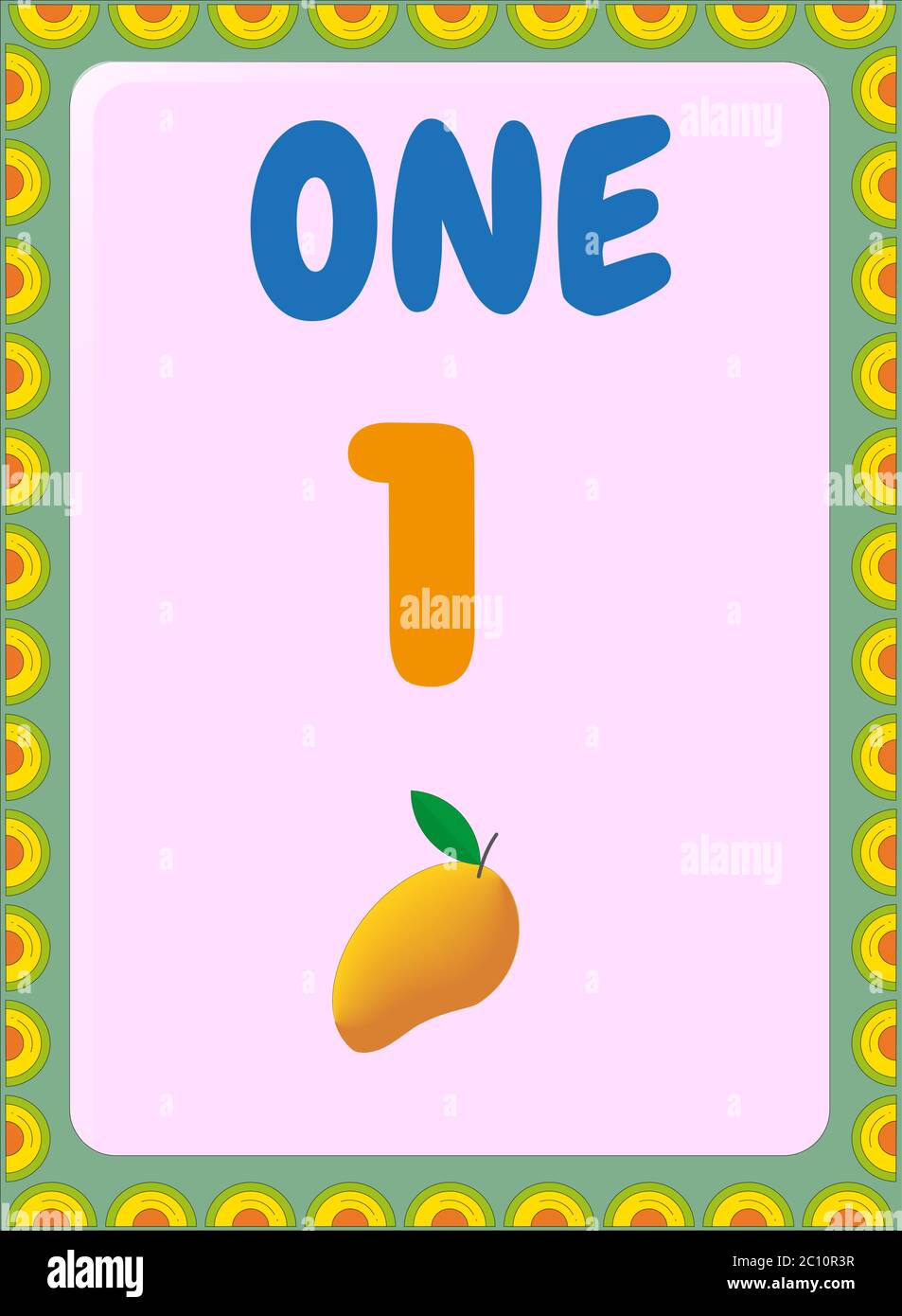 Preschool and toddler math with mango fruit design Stock Vector Image ...