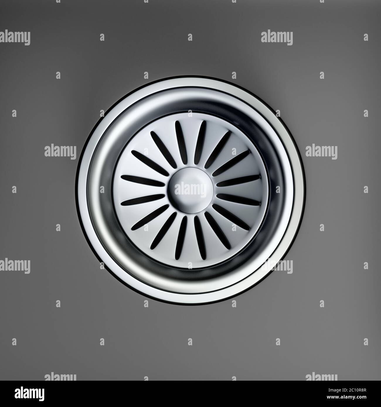 Gray sink with silver sink hole, top view Stock Photo - Alamy