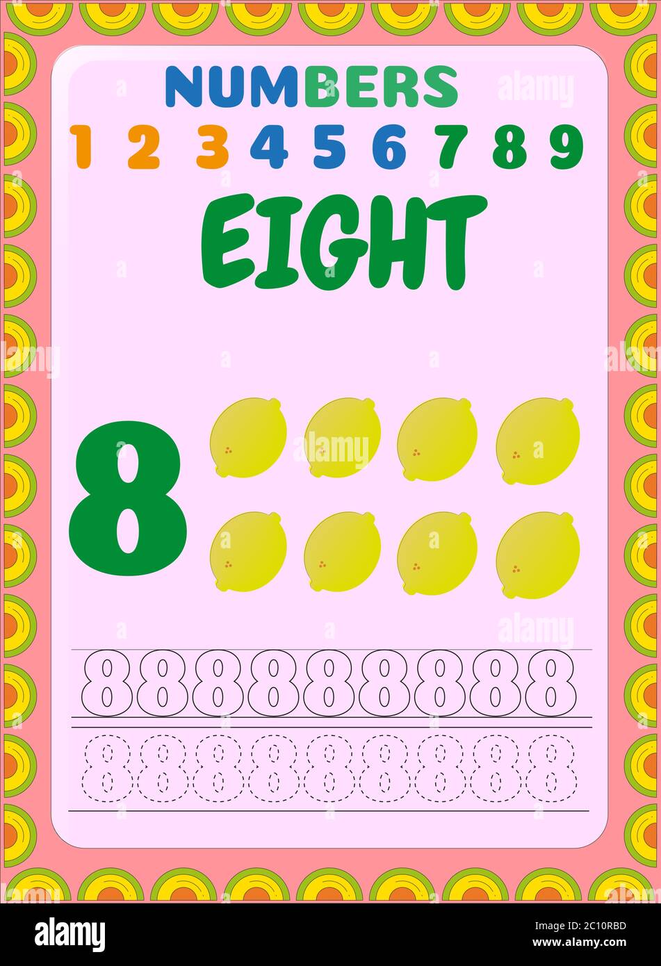 Preschool and toddler math with lemon fruit design Stock Vector Image ...