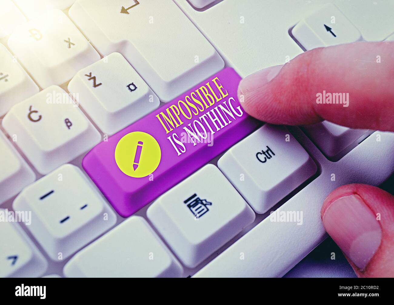 Writing note showing Impossible Is Nothing. Business concept for ...