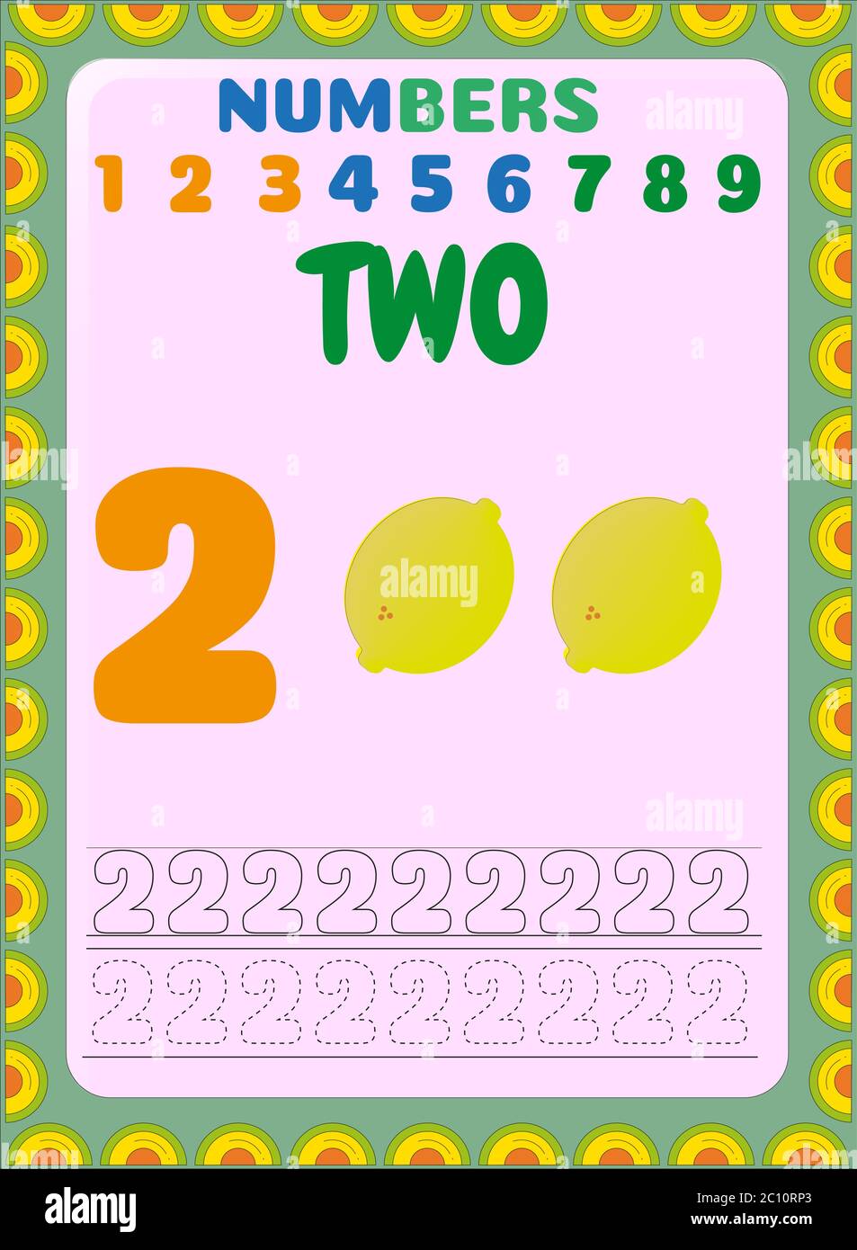 Preschool and toddler math with lemon fruit design Stock Vector Image ...