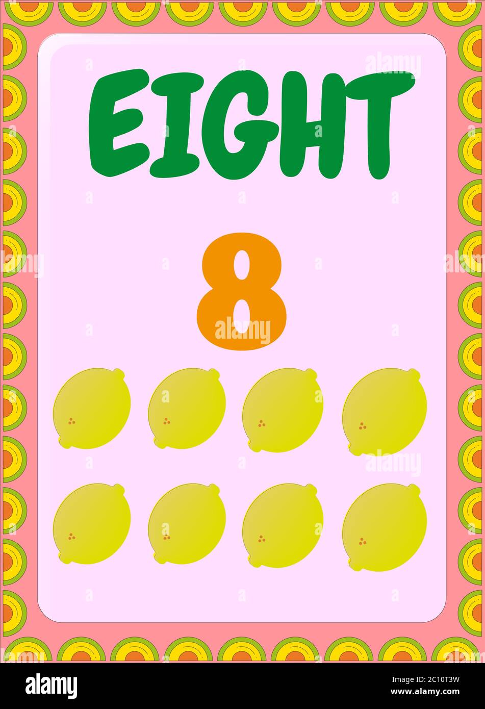 Preschool and toddler math with lemon fruit design Stock Vector Image ...