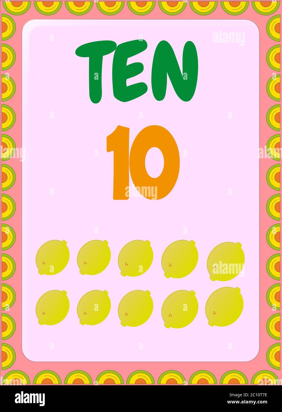 Preschool and toddler math with lemon fruit design Stock Vector Image ...