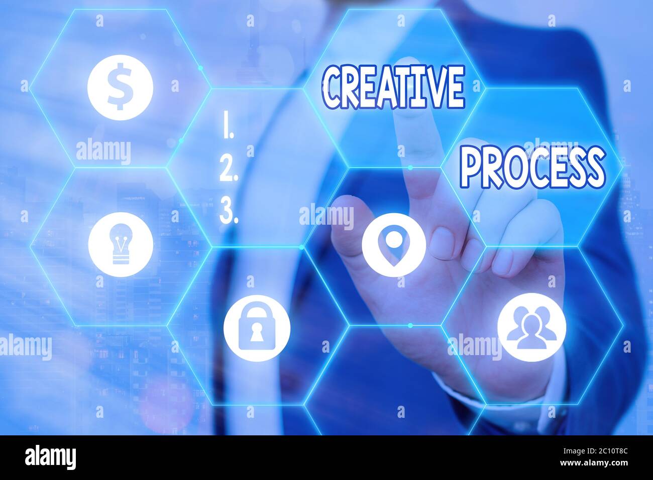 Writing note showing Creative Process. Business concept for connecting ...