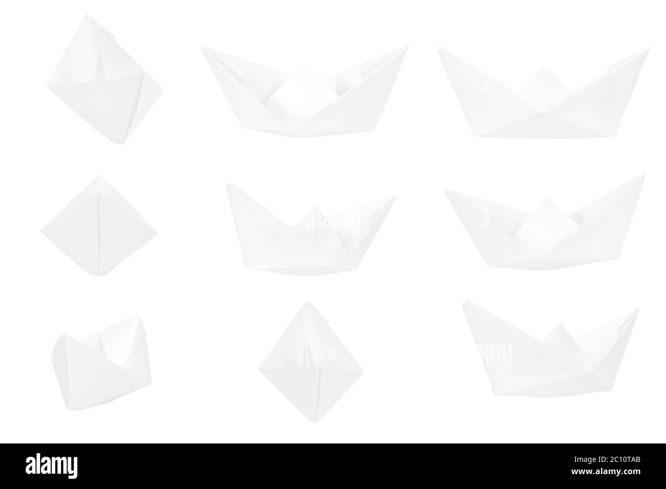 Paper boats isolated on white Stock Photo - Alamy