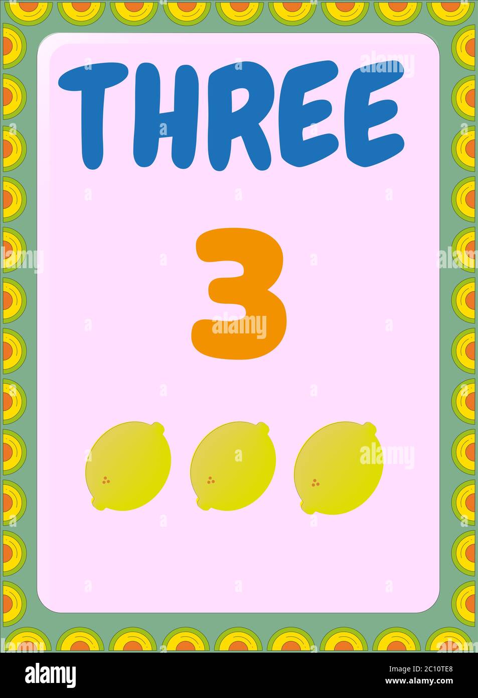 Preschool and toddler math with lemon fruit design Stock Vector Image ...