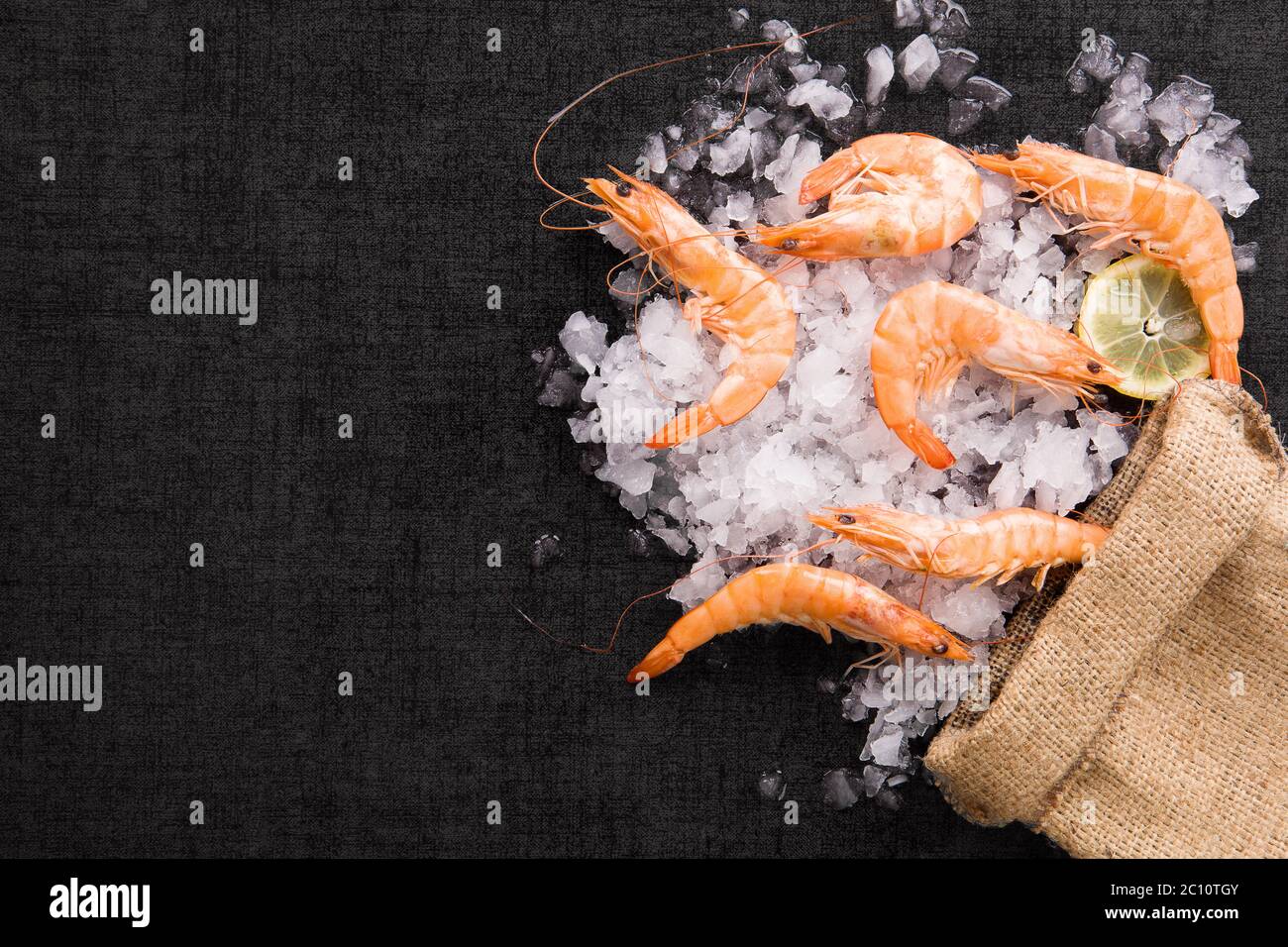 Seafood shrimp on sack hi-res stock photography and images - Alamy