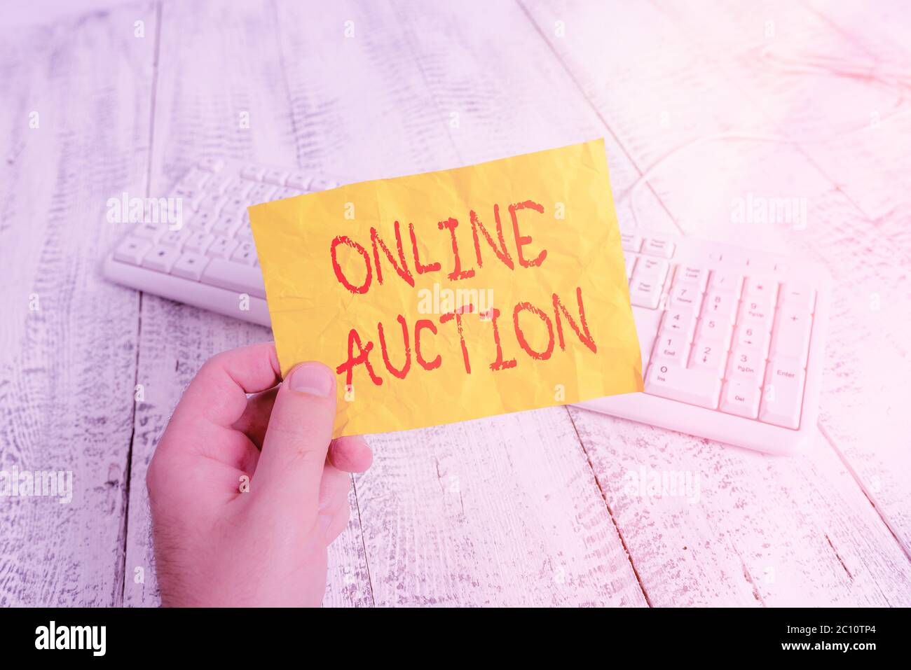 Text sign showing Online Auction. Business photo showcasing digitized ...