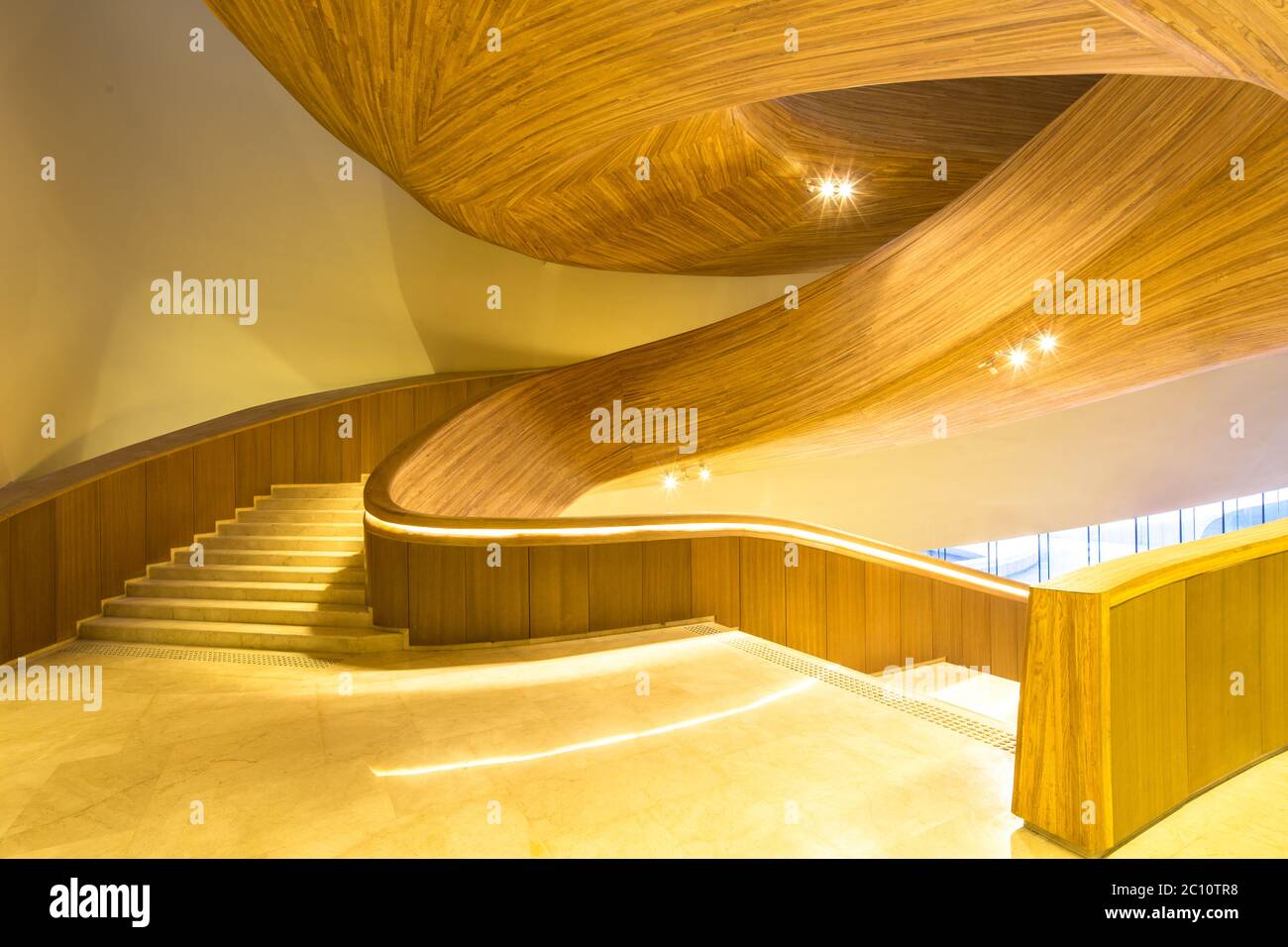 wood staircase in modern hotel Stock Photo - Alamy