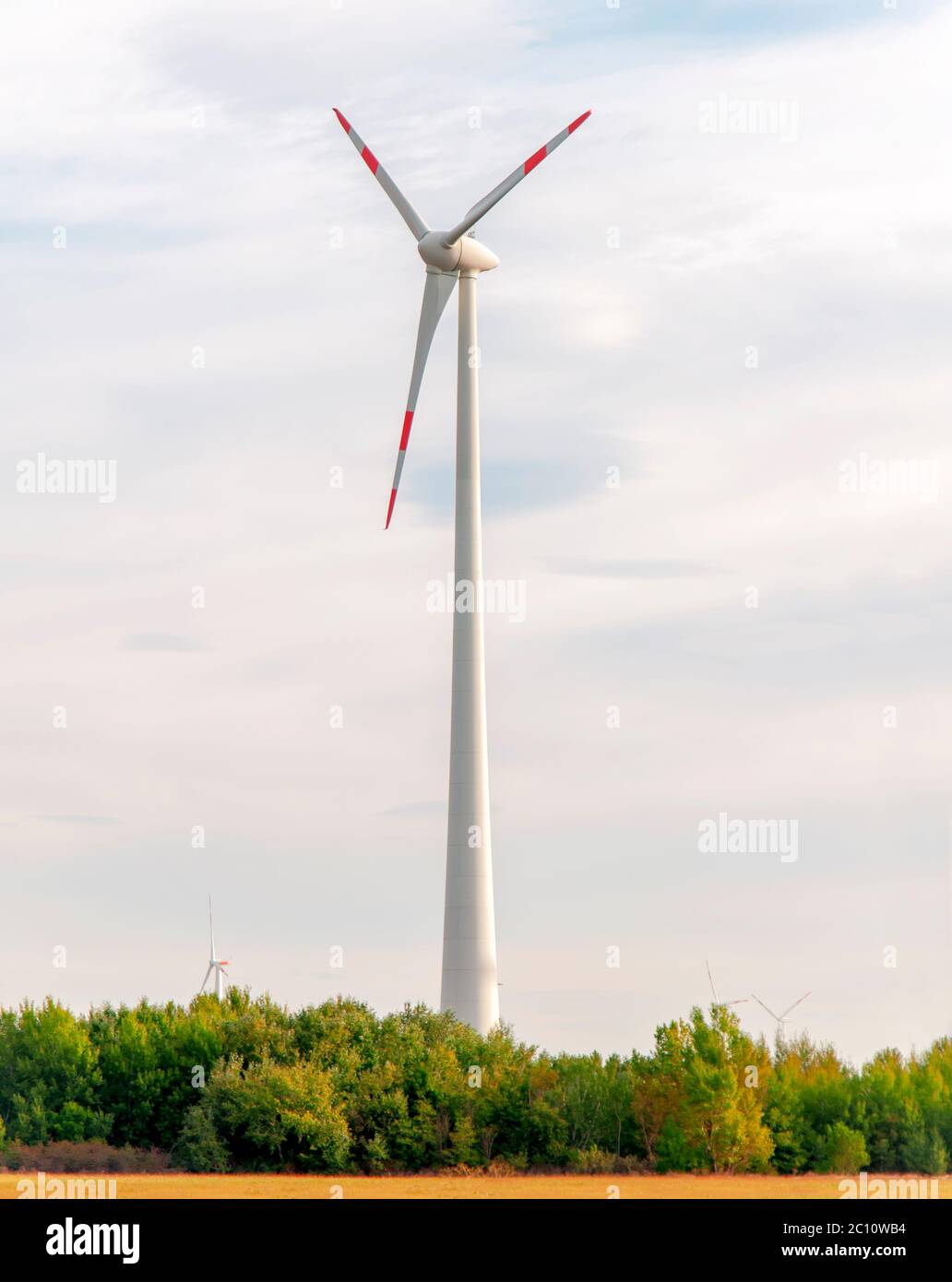 Wind turbine yellow field nature concept Stock Photo - Alamy