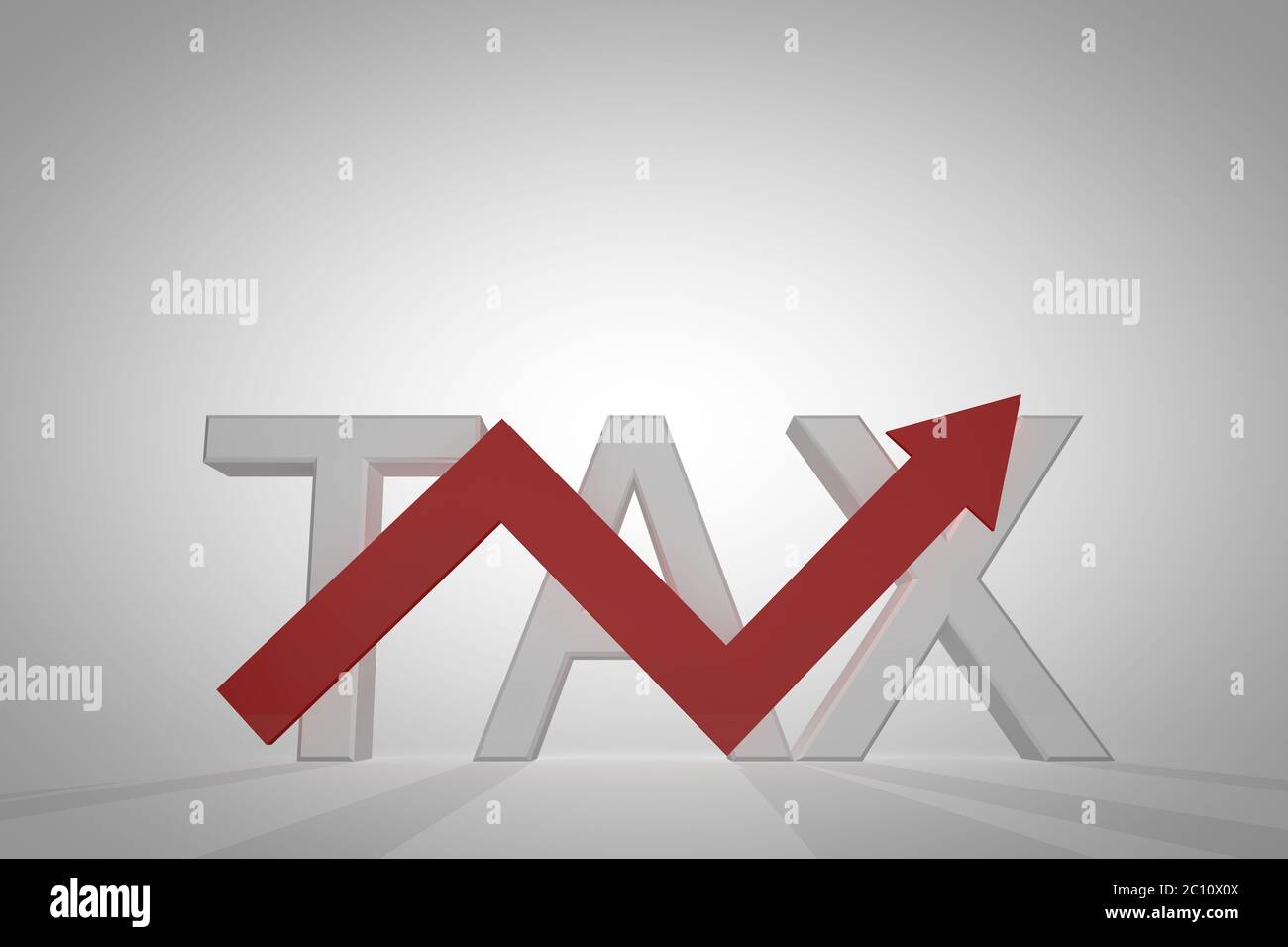 red arrow up with tax background Stock Photo - Alamy