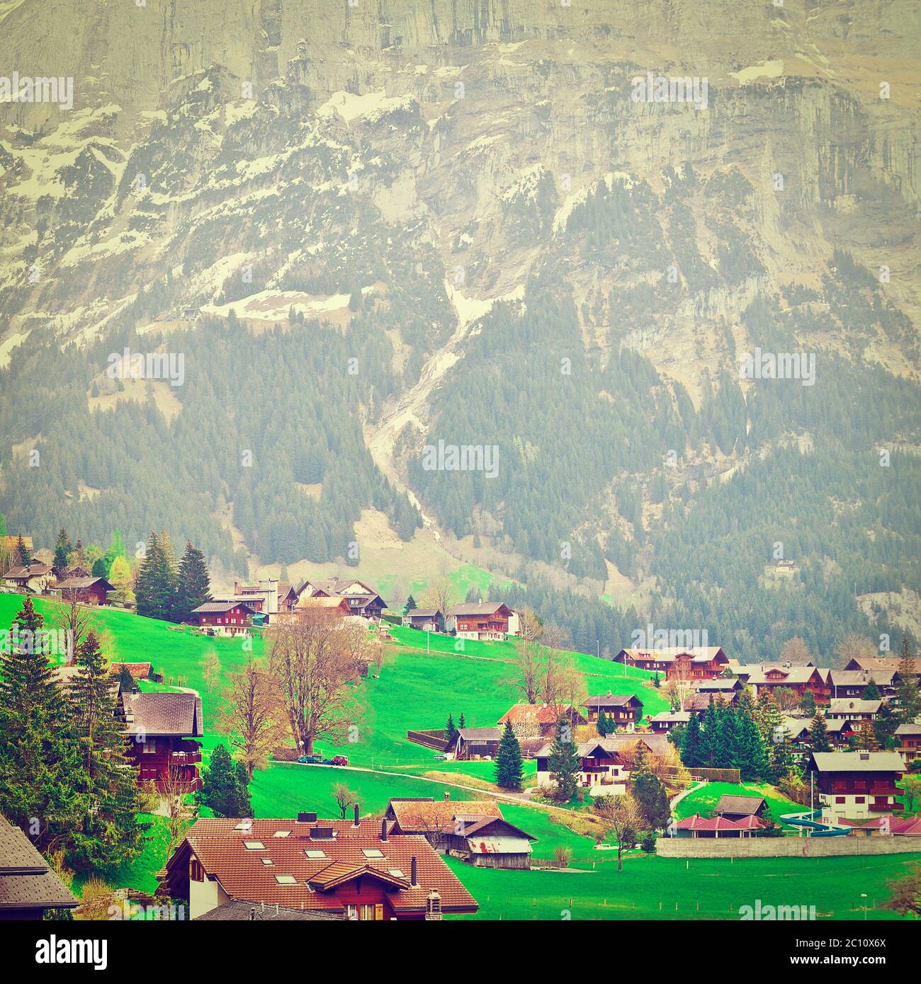 Swiss alps small town hi-res stock photography and images - Alamy