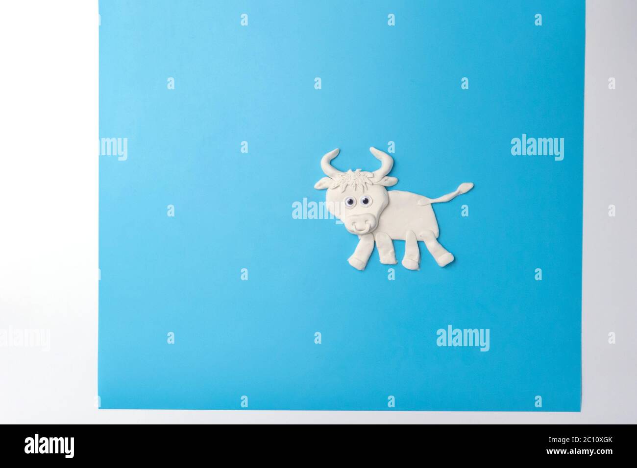 ox or bull modelling clay or salty dough craft concept for kid and ...